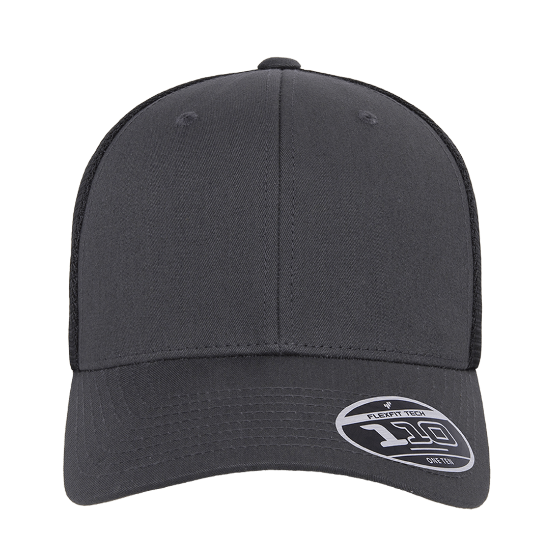 Flexfit 110. Charcoal/Black Mesh Snapback – Megadeluxe
