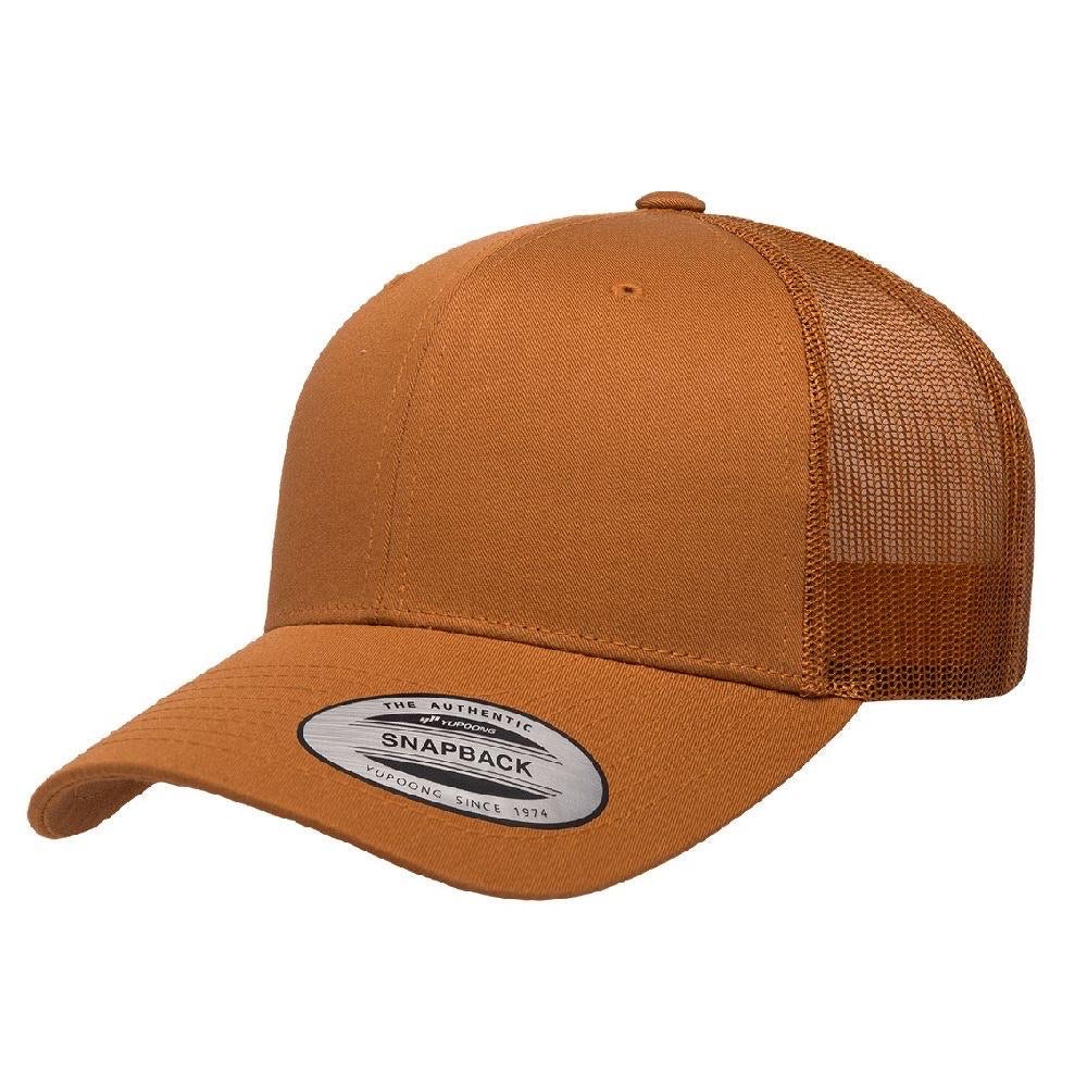 Yupoong 6606. Caramel Retro Trucker Snapback. 6 Panel. – Megadeluxe